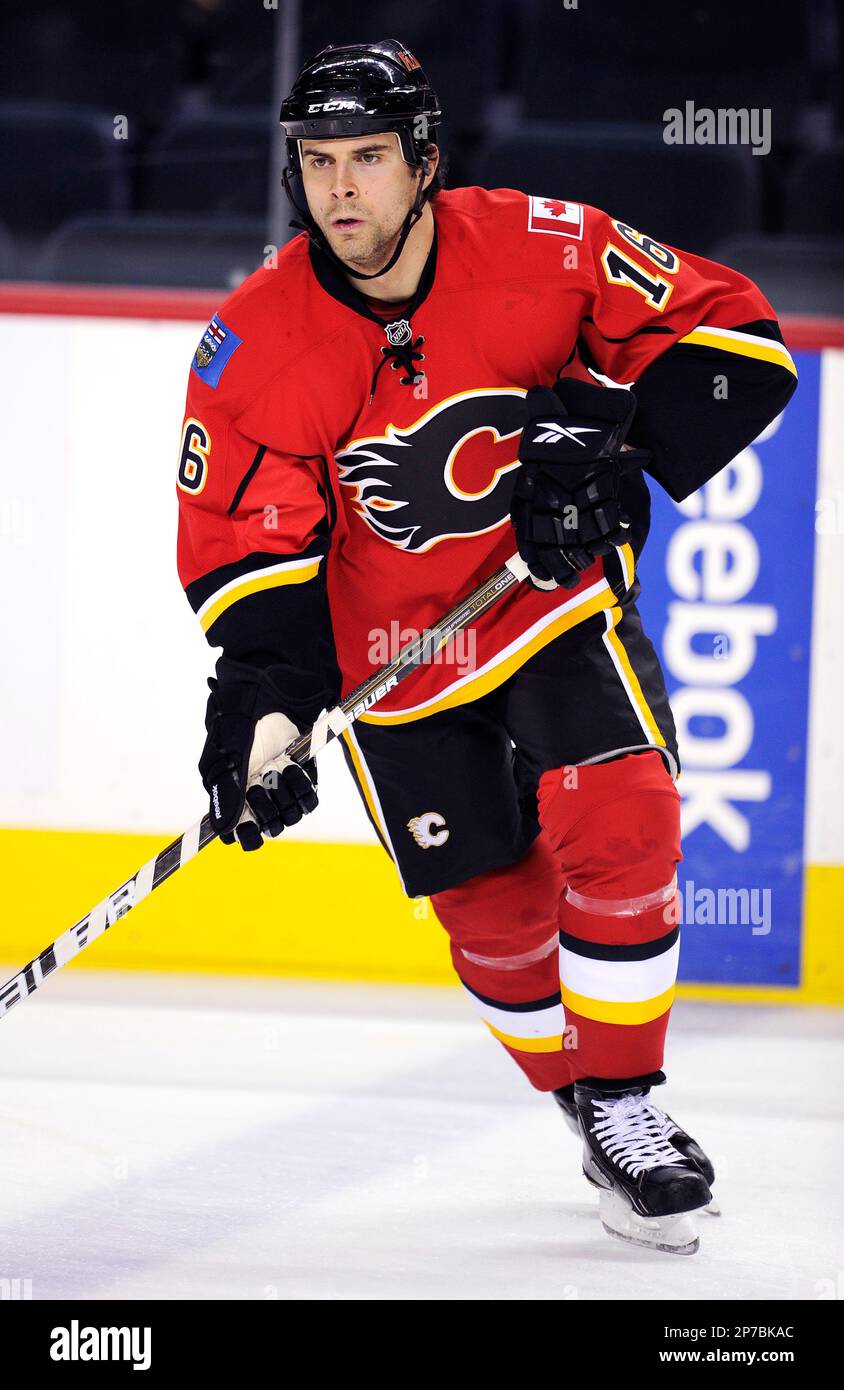 NHL player profile photo on Calgary Flames' Tom Kostopoulos during a ...