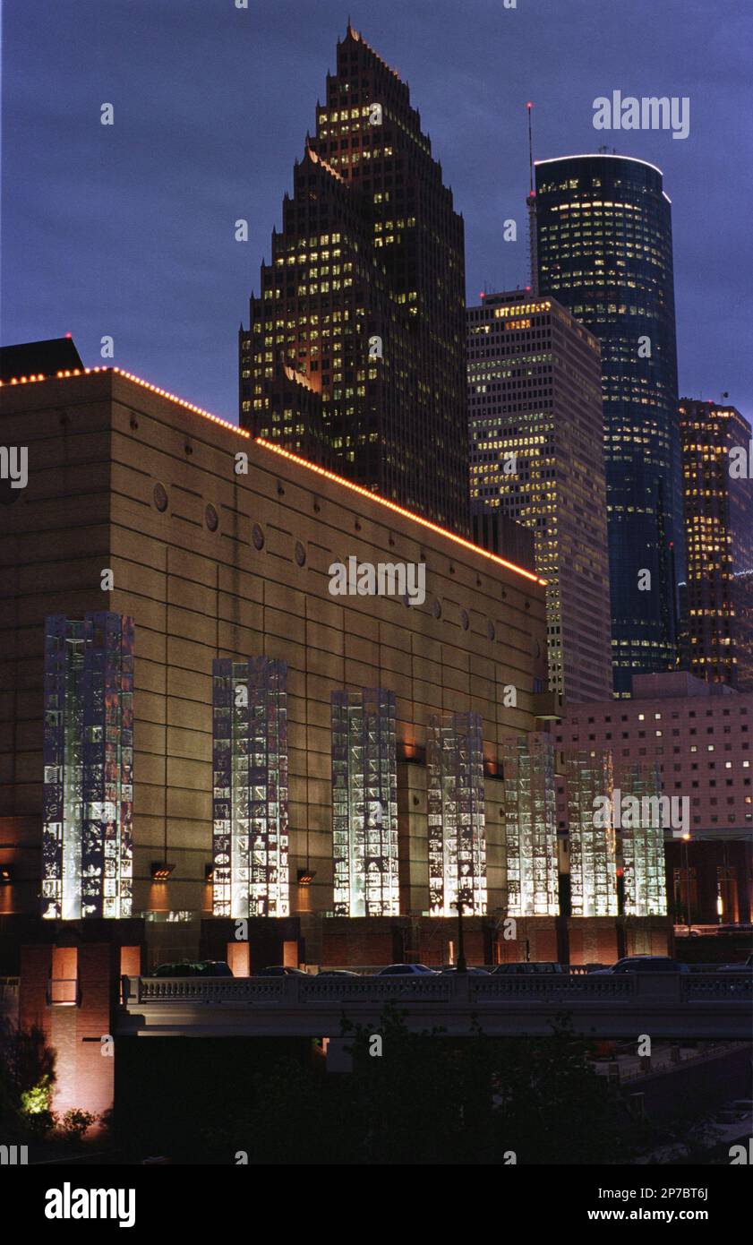 Buffalo Bayou, the new community pillars in Sesquicentennial Park phase II, on April 28, 1998 ...