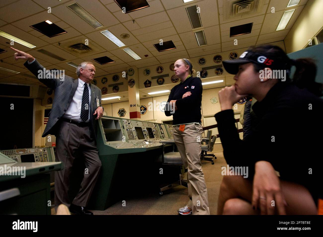 Milt Heflin, left, associate director with NASA, chats with LPGA ...