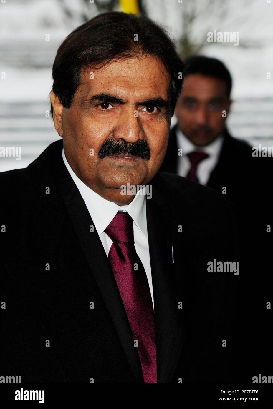 Sheikh Hamad bin Khalifa Al-Thani, Emir of the State of Qatar, and the ...