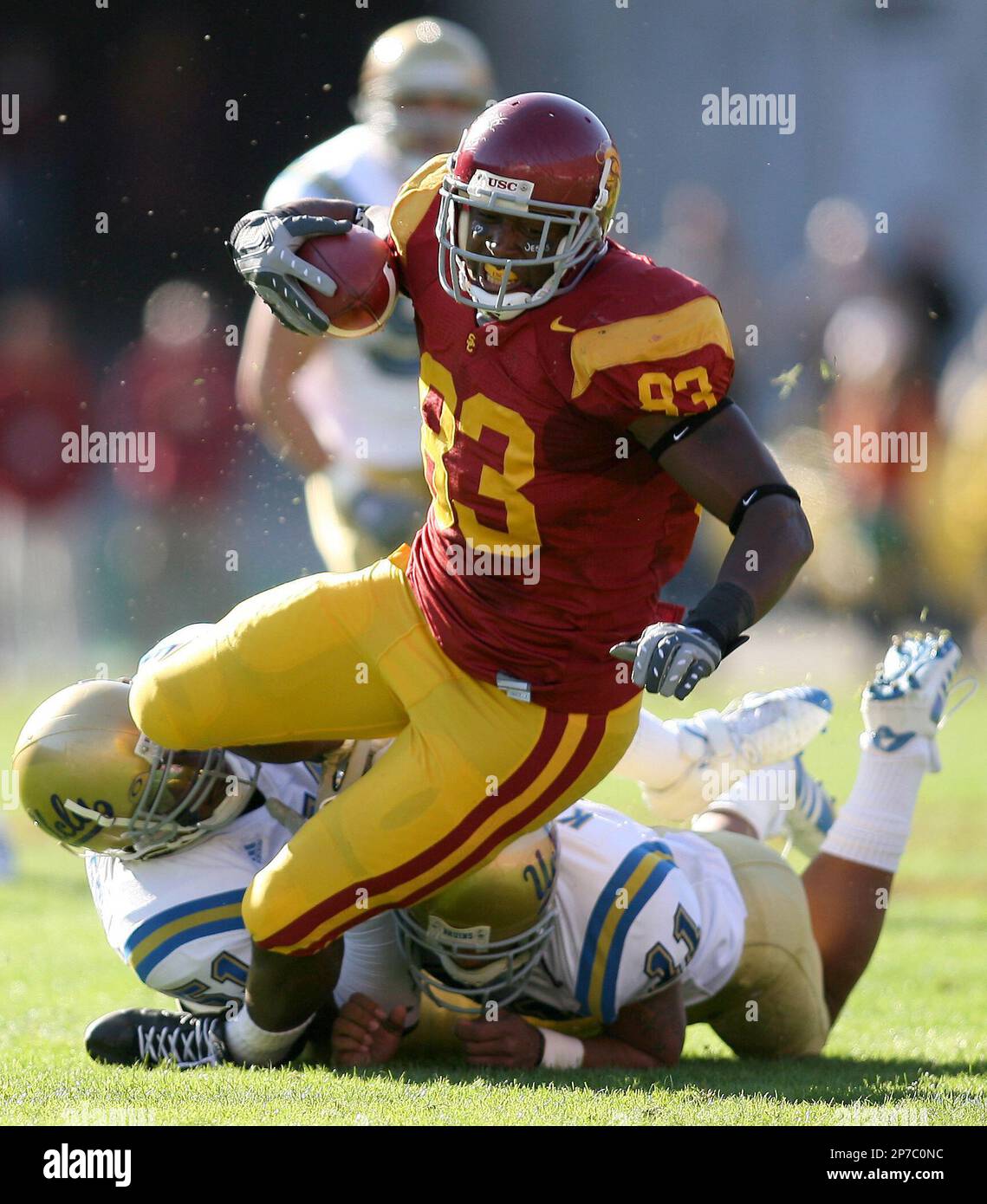 University of Southern California tight end Fred Davis (83) is taken ...