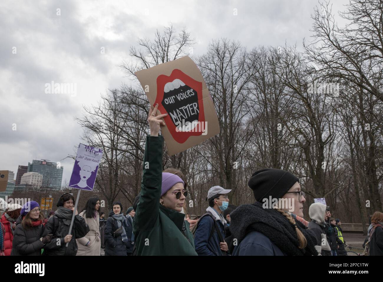 Today, on March 8, 2023, many protesters gathered in Berlin to ...