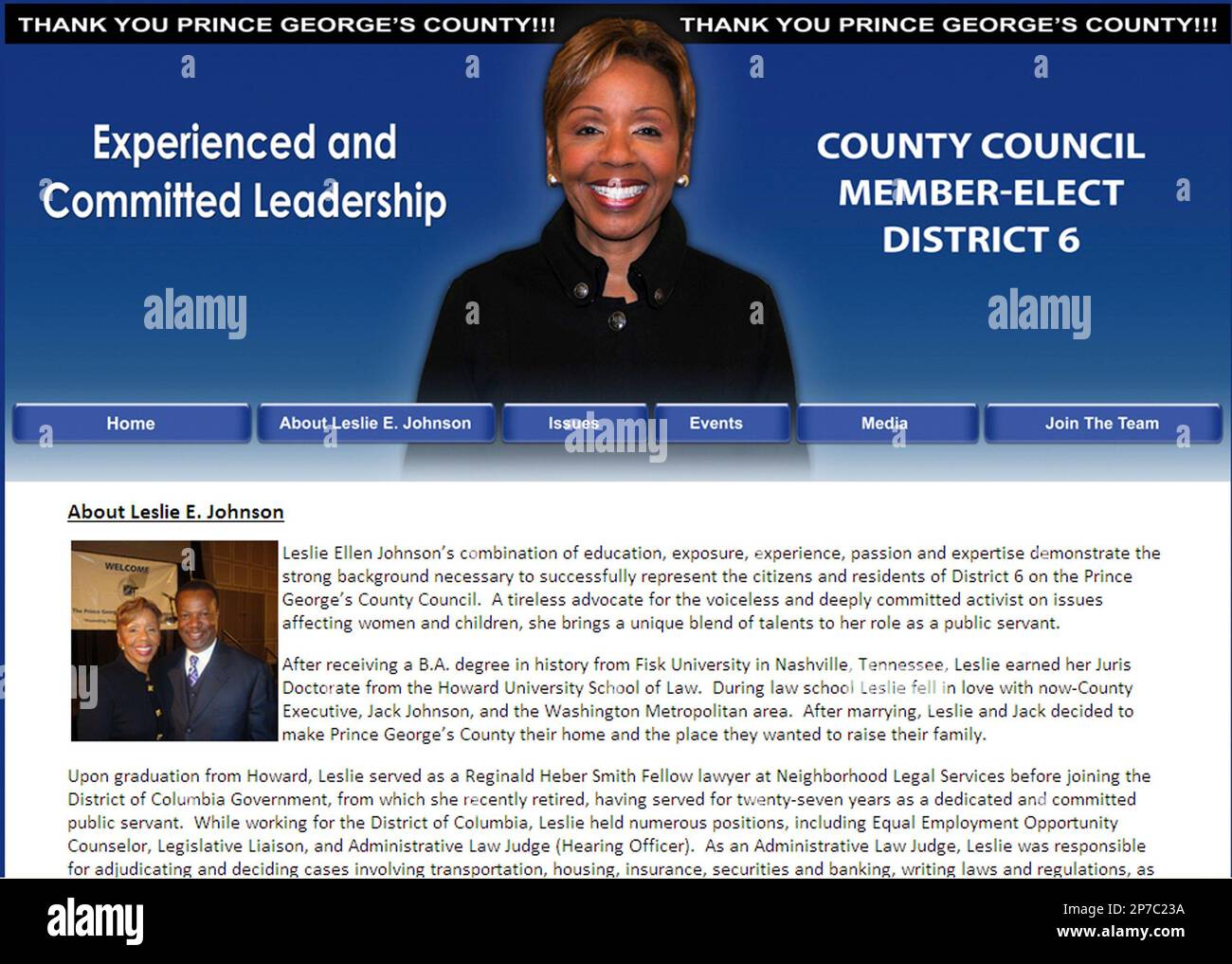 FILE - This undated image shows the web page of Prince George's County, Md., Council member ...