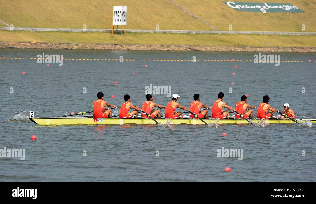 Gold winners of China compete in the Men's Eight Rowing at the 16th ...
