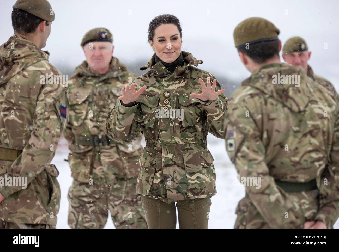 The Princess of Wales, Colonel of the Irish Guards, during her first ...