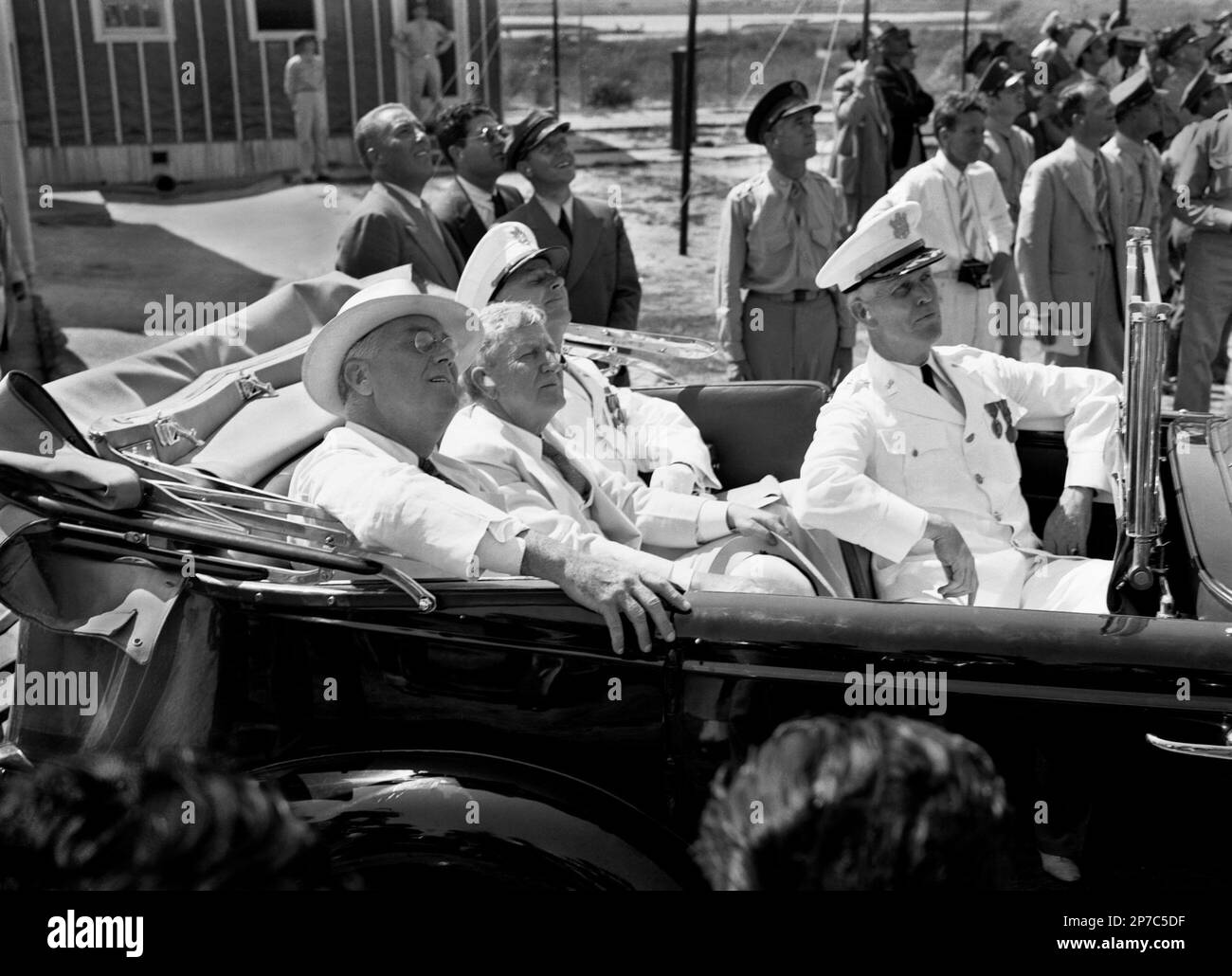 President Franklin D. Roosevelt (1933-45) makes an inspection tour of ...