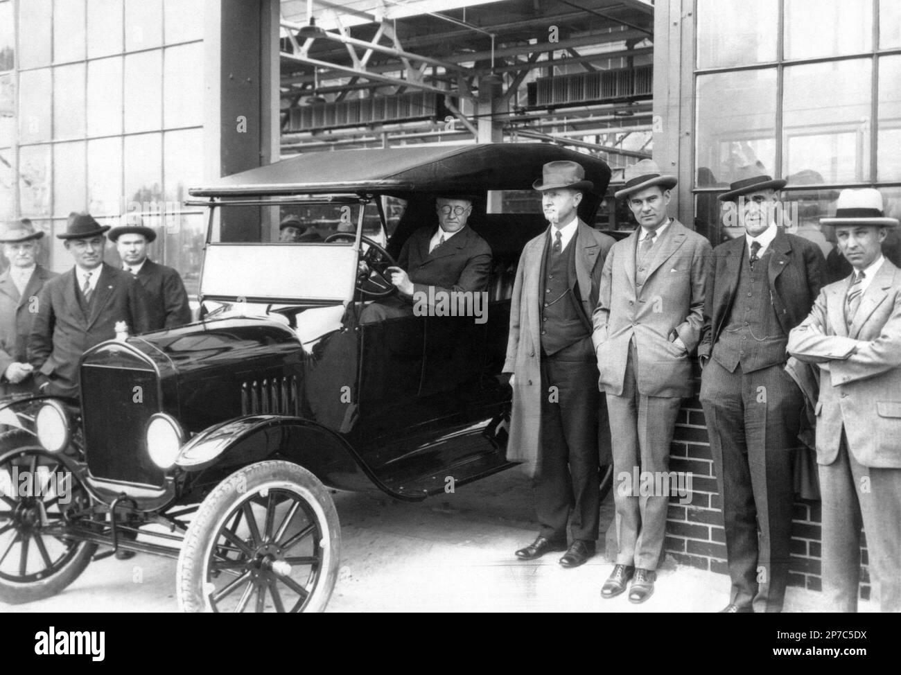 Norfolk, Va. Mayor S. Heath Tyler drives the first Model T manufactured ...
