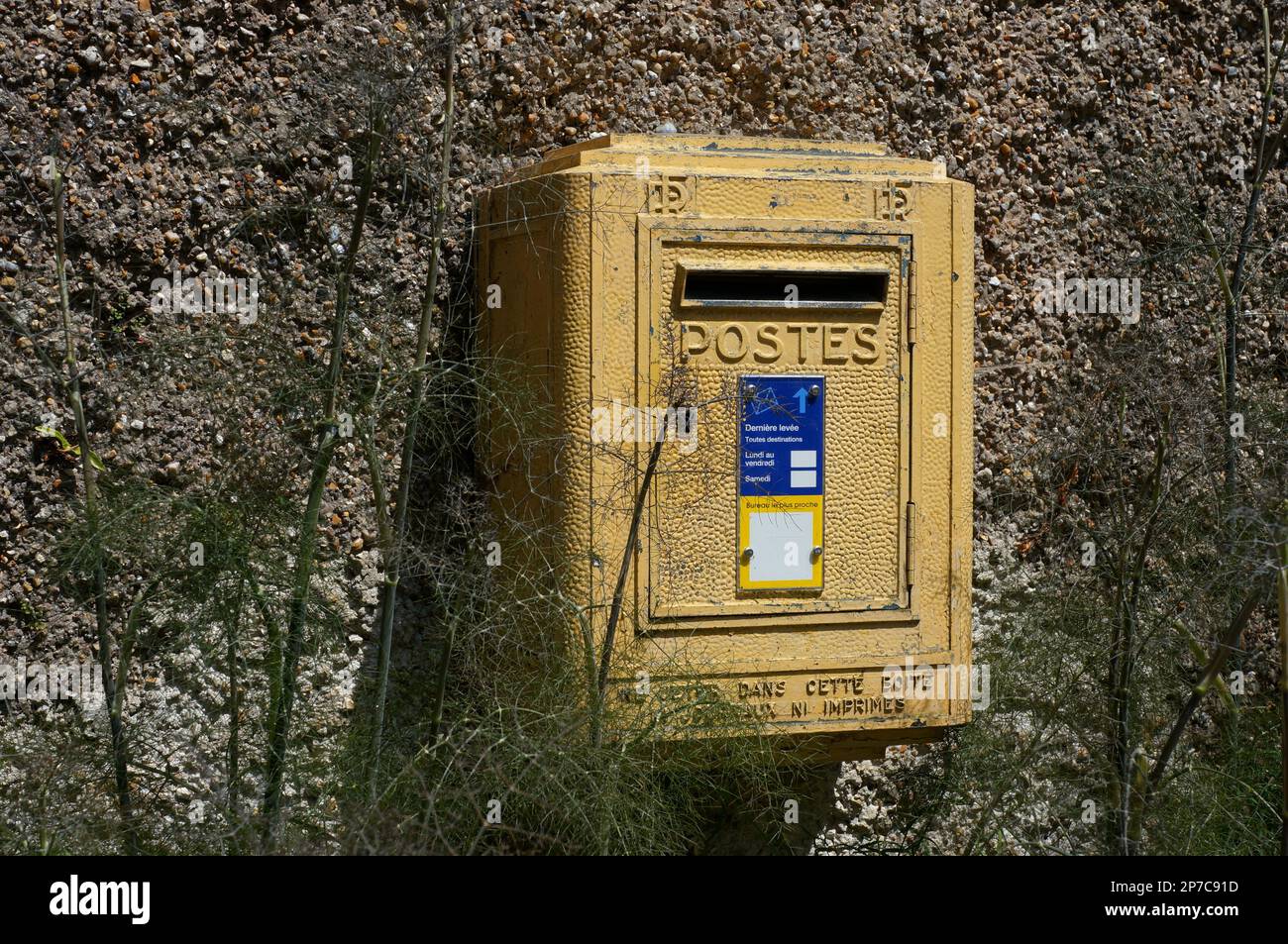 French post box near Le Bois des Moutiers Stock Photo - Alamy