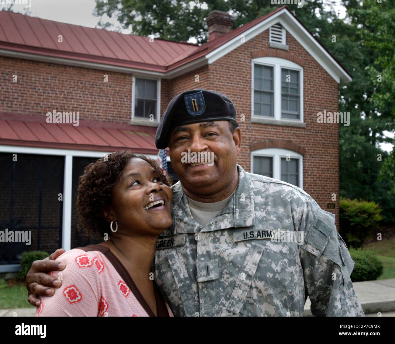 Chief Warrant Officer Clyde Green and his wife Veria, in front of their ...