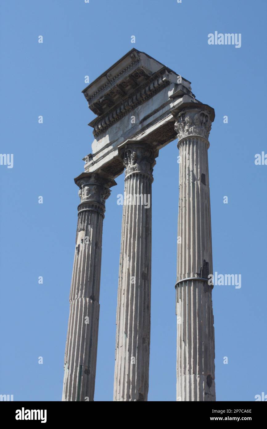 Temple of Castor and Pollux, Roman Forum, Rome, Italy Stock Photo - Alamy