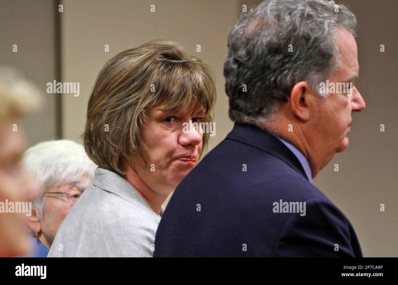 Steven Spader's mother Christine Spader stands in the courtroom after ...
