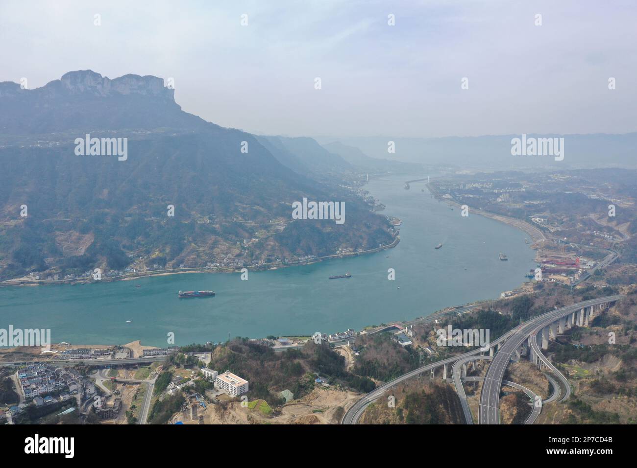 YICHANG, CHINA - MARCH 8, 2023 - Freight and cruise ships sail in the ...