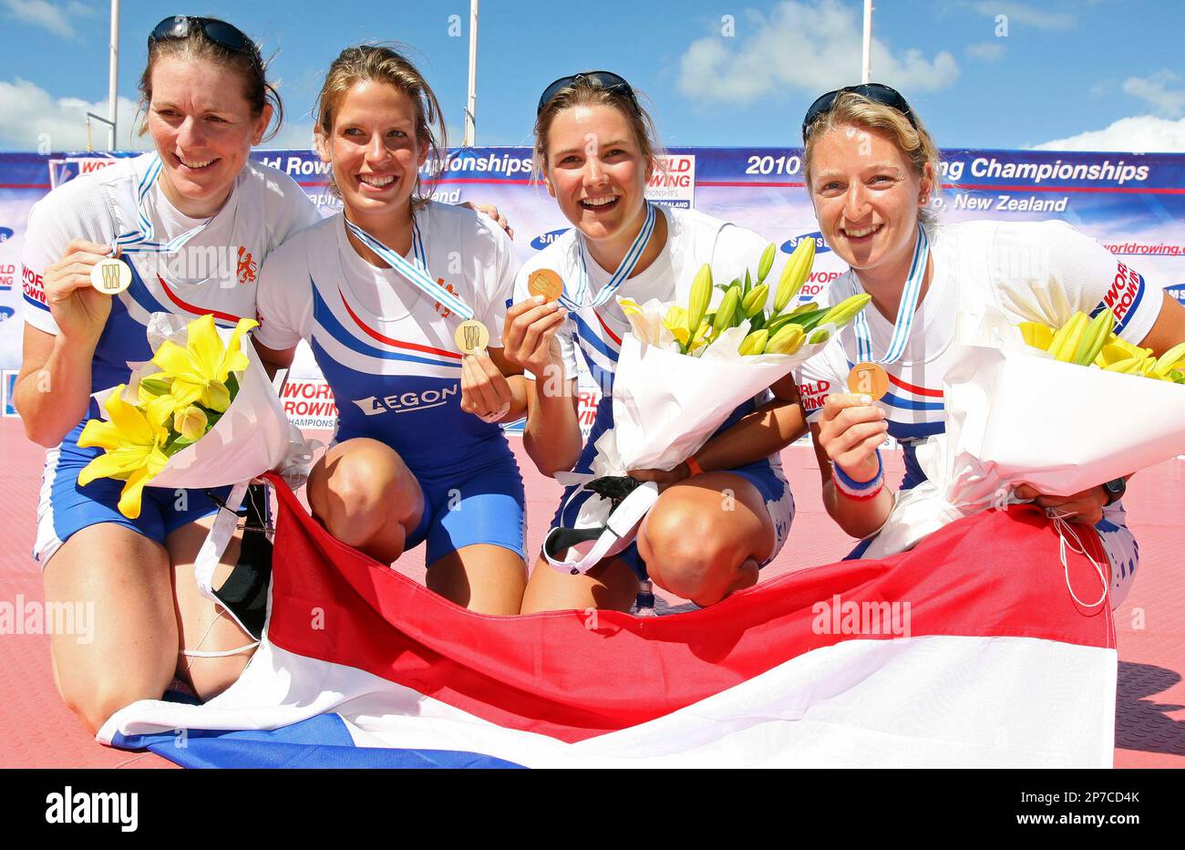 Netherland's competitors from left, Femke Dekker, Carline Bouw, Nienke ...