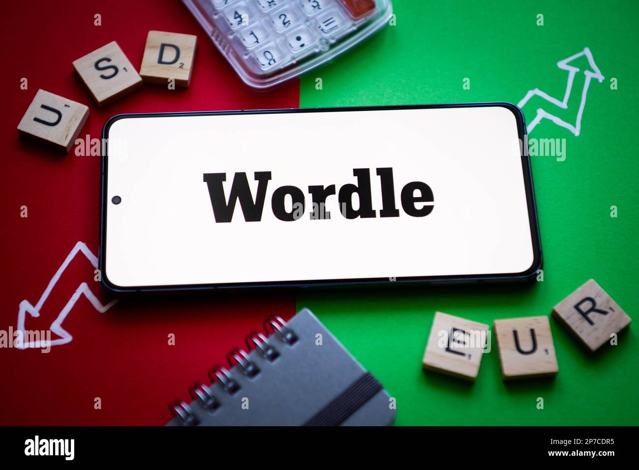 Nysa, Poland. 8th Mar, 2023. In this photo illustration a Wordle logo ...