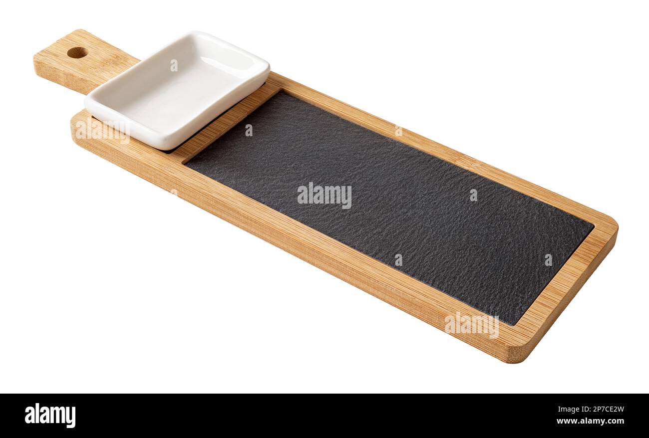 Bamboo sushi roll serving board with handle cutout. Lond wooden board ...