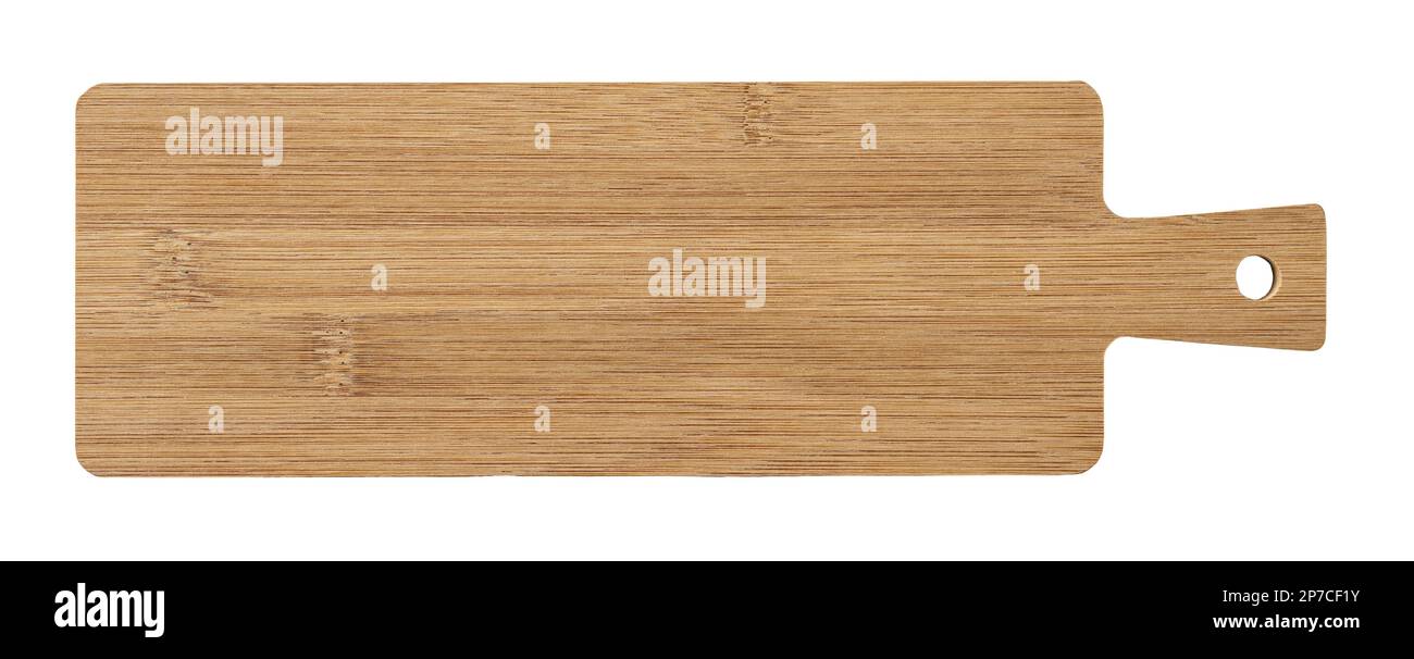 Long serving board cutout. Empty bamboo board with handle for serving ...