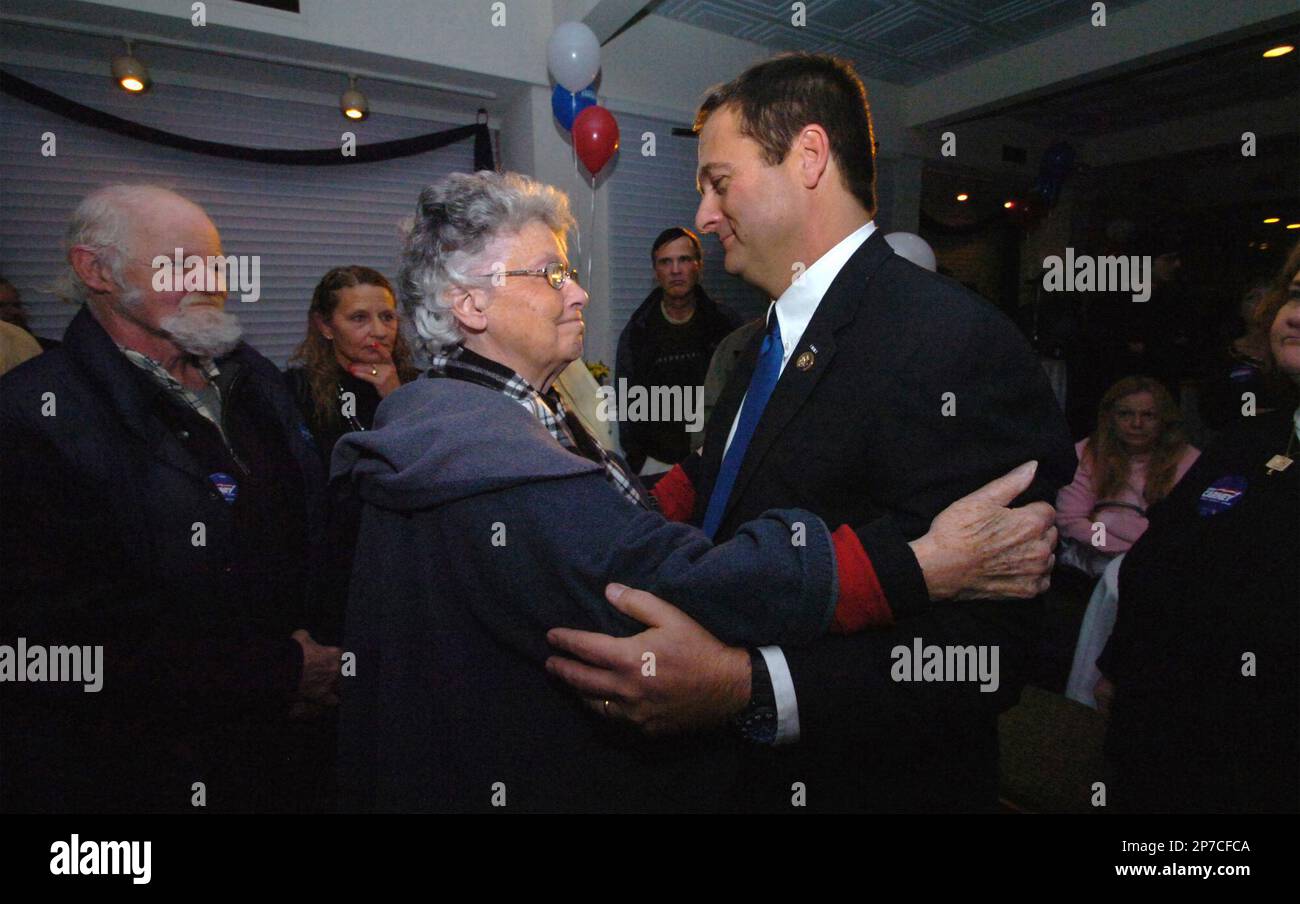 Democratic Congressman Chris Carney embraces Marjorie Murphy of Hawley ...