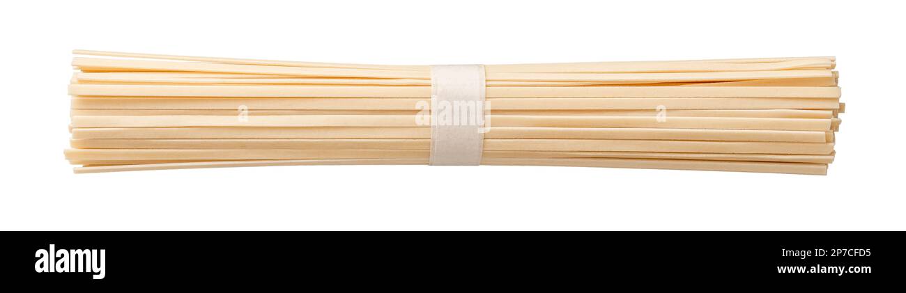 Raw udon nudles bunch cutout. Bundle of dried asian vegan pasta from ...