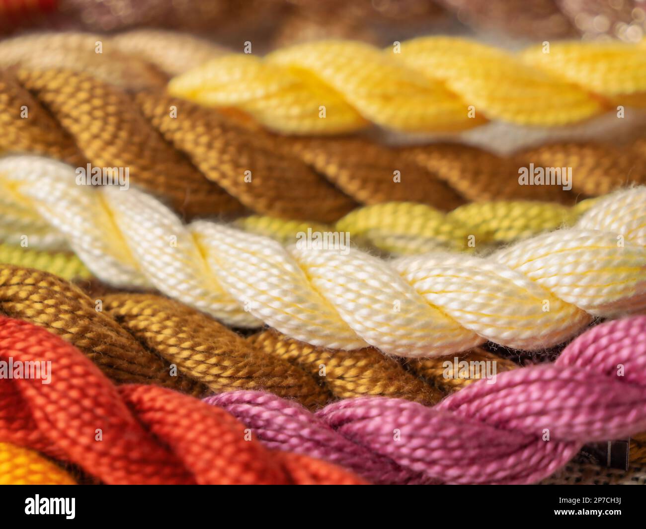 Close-up Multi-colored threads for embroidery, knitting, handmade ...