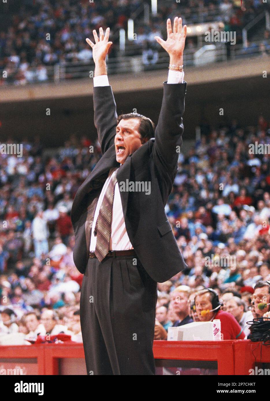 Rudy Tomjanovich, Houston Rockets coach, December 23, 1993 in Houston ...
