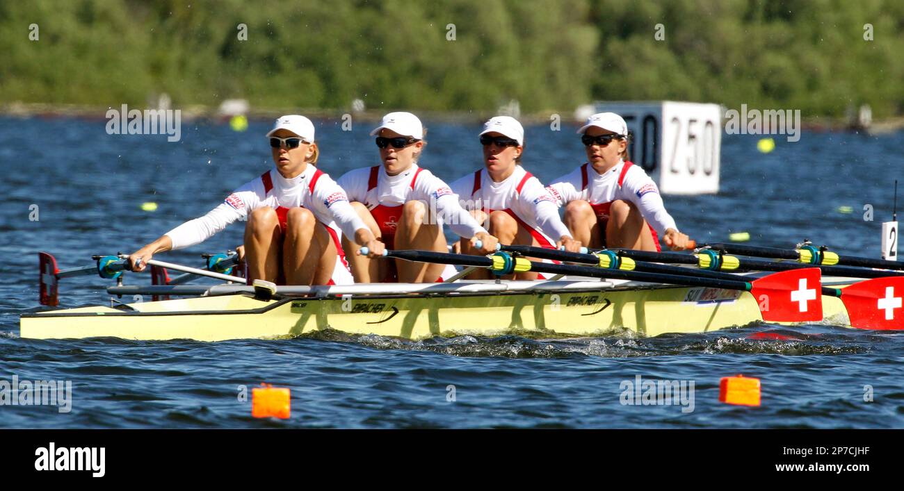 Switzerland's from left to right, Martina Ernst, Katja Hauser, Nora ...