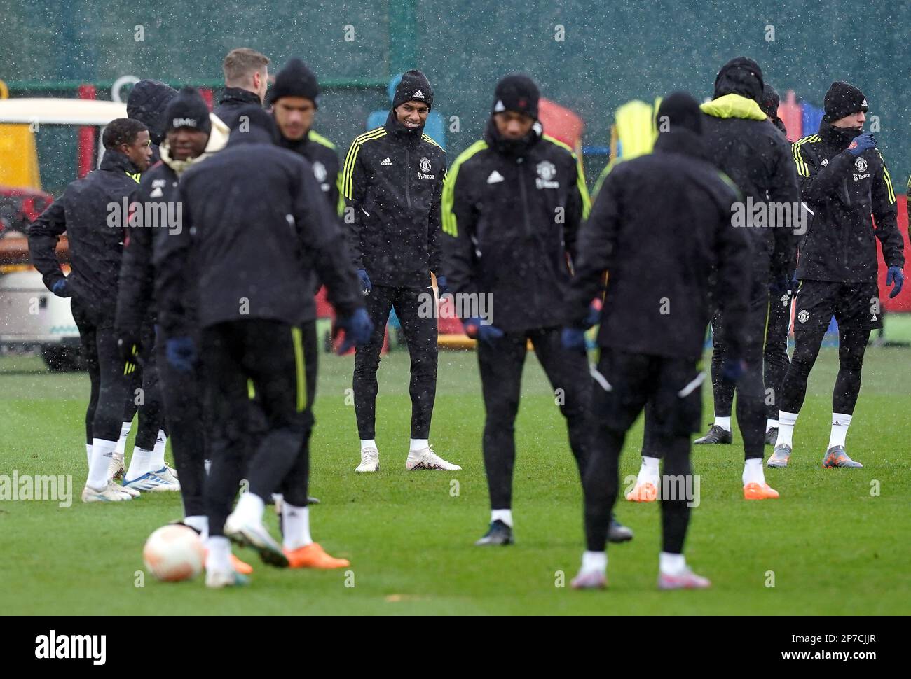 Manchester United's Marcus Rashford during a training session at the ...