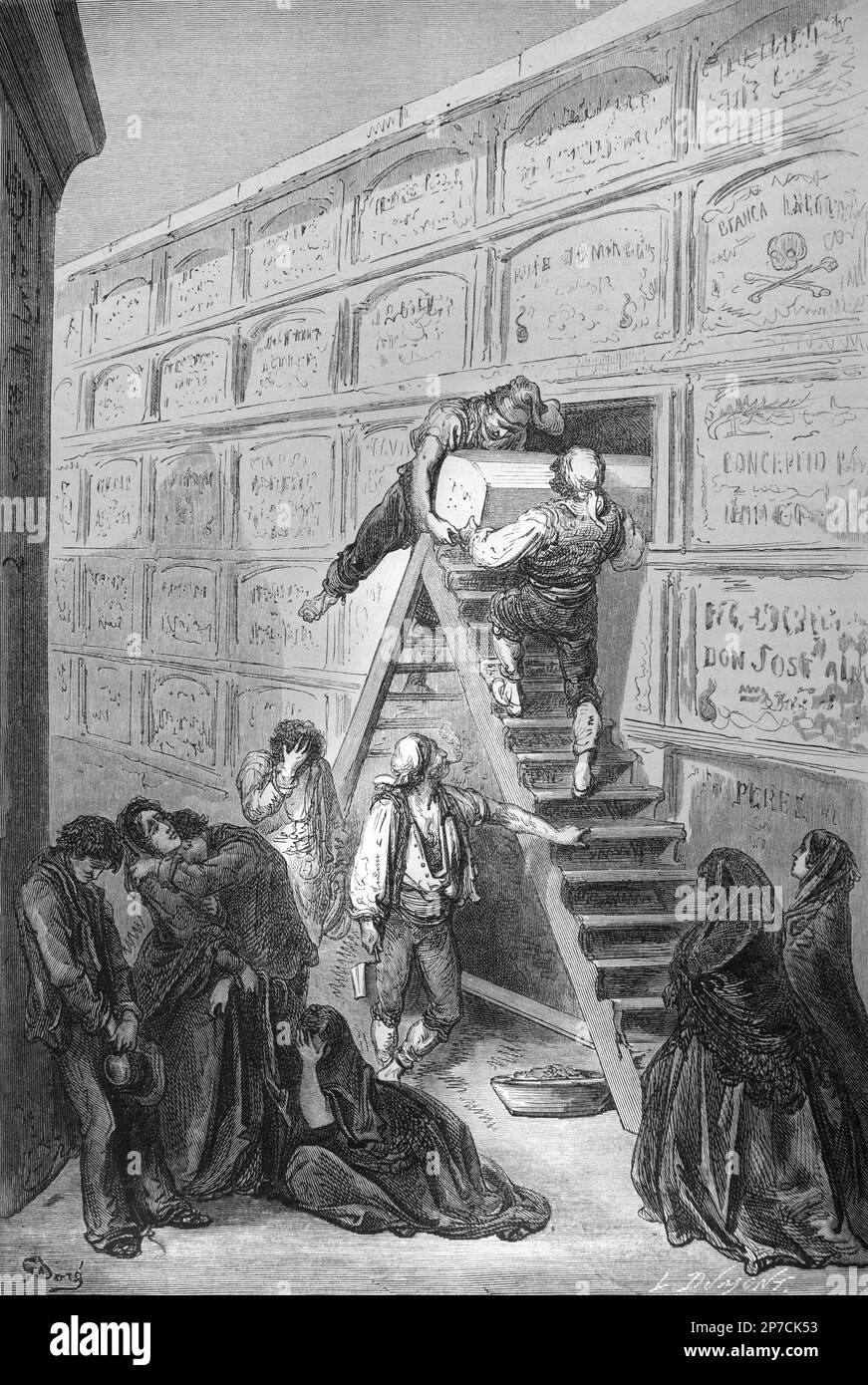 Stacking Coffin in Communal Tomb, Cemetery or Burial in Barcelona Spain ...