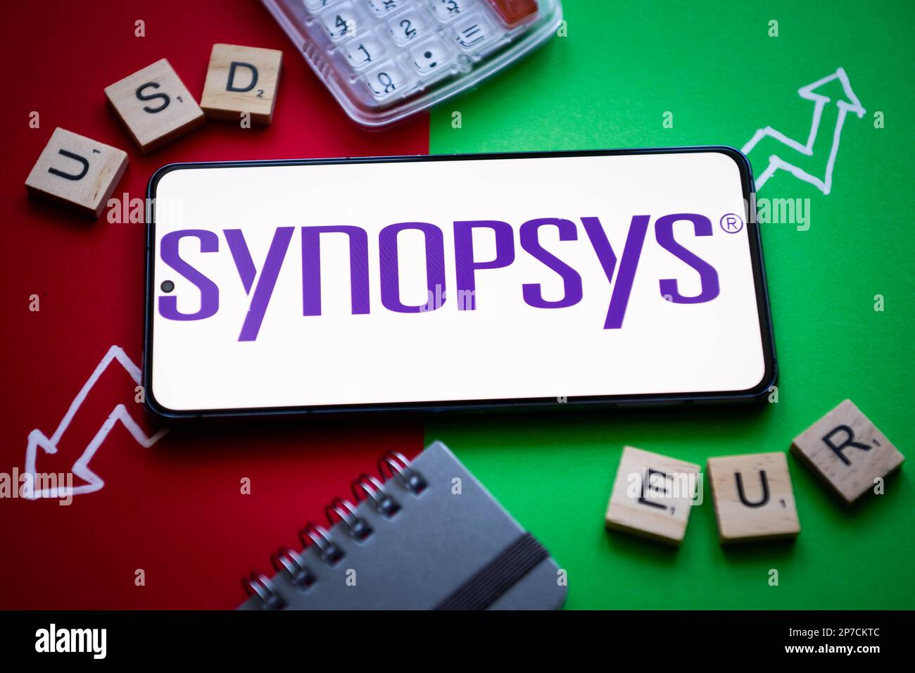 March 8, 2023, Nysa, Poland: In this photo illustration a Synopsys logo ...