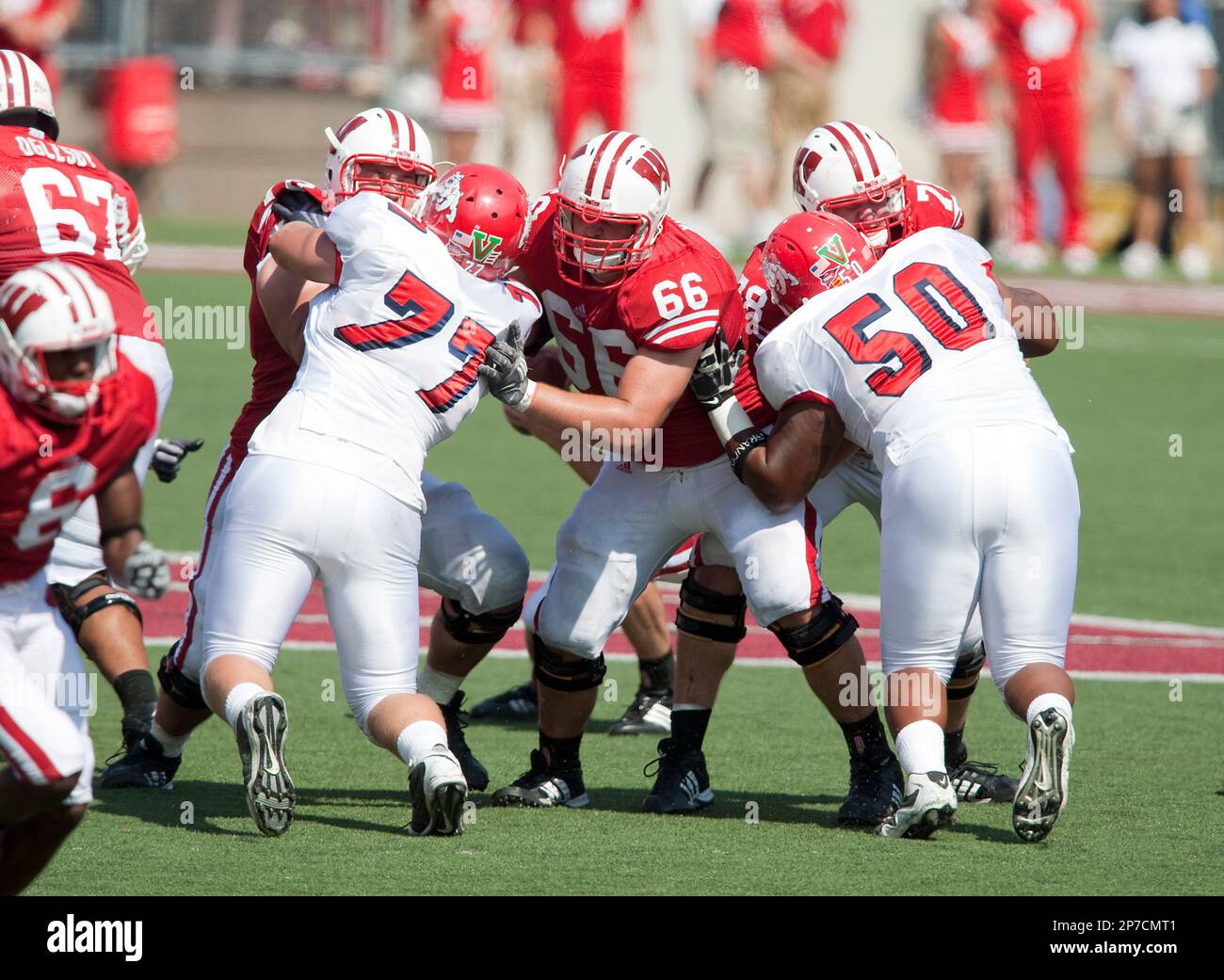 Wisconsin Badgers offensive lineman during the Wisconsin Badgers NCAA ...