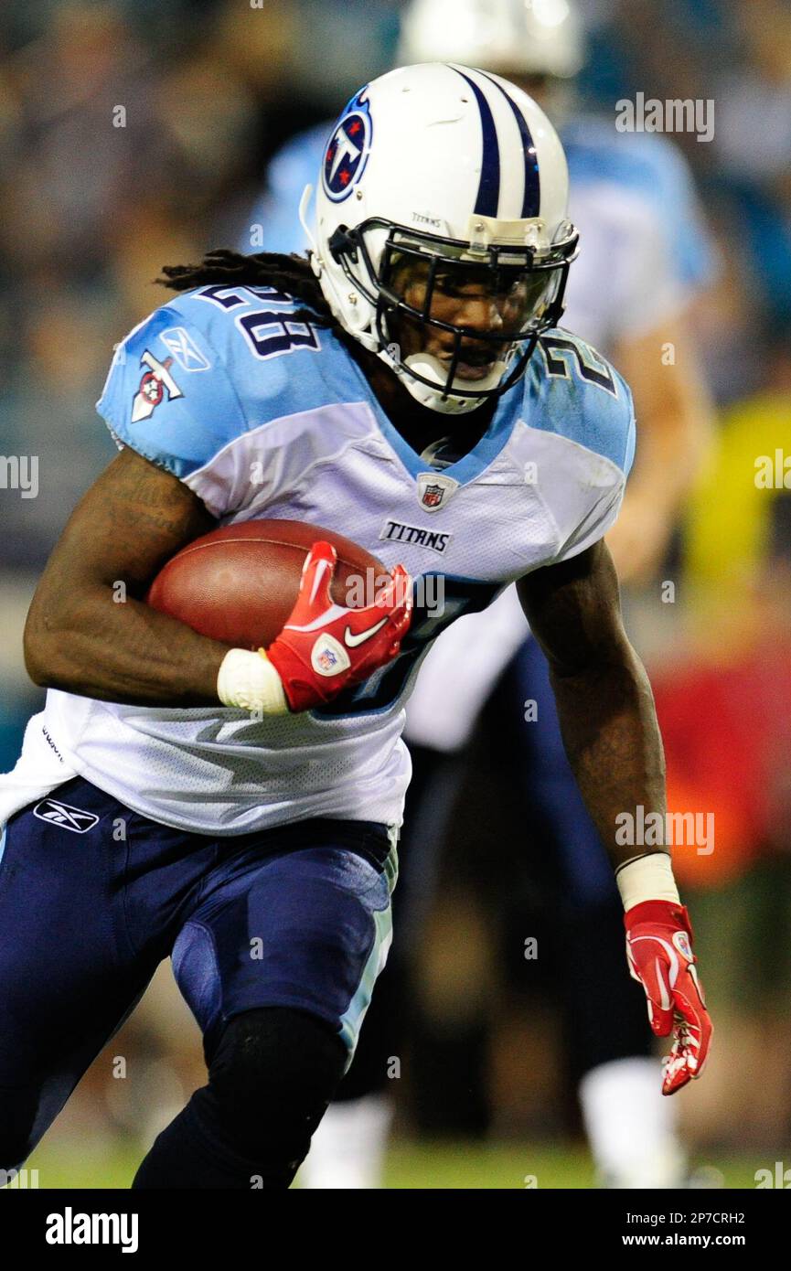 Tennessee Titans running back Chris Johnson (28) gains yardage during a ...