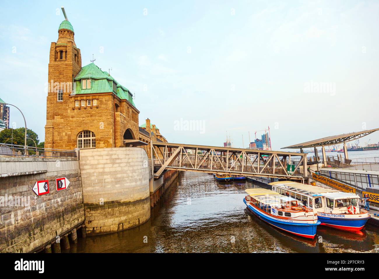 HAMBURG, GERMANY - AUG 24: Landungsbruecken on Aug 14,2011 in Hamburg ...