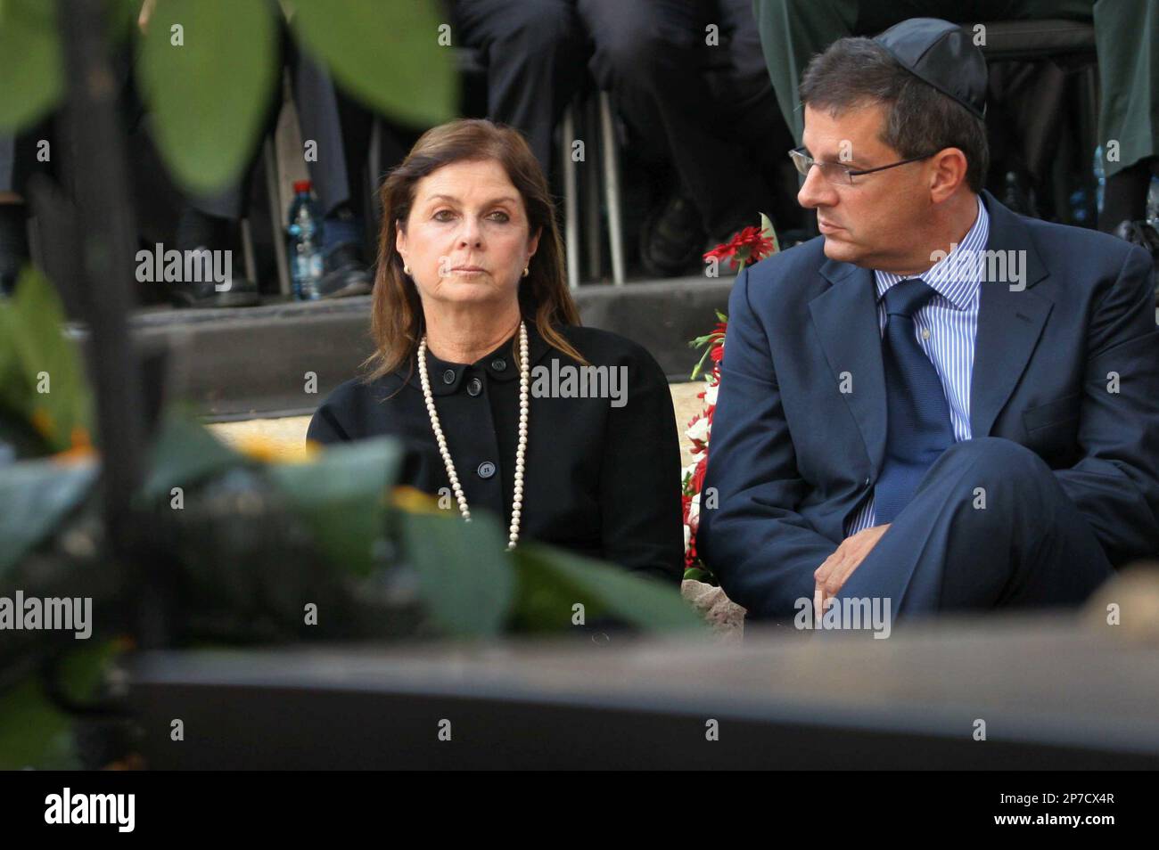 Children of late Israeli Prime Minister Yitzhak Rabin, Dalia, left, and ...