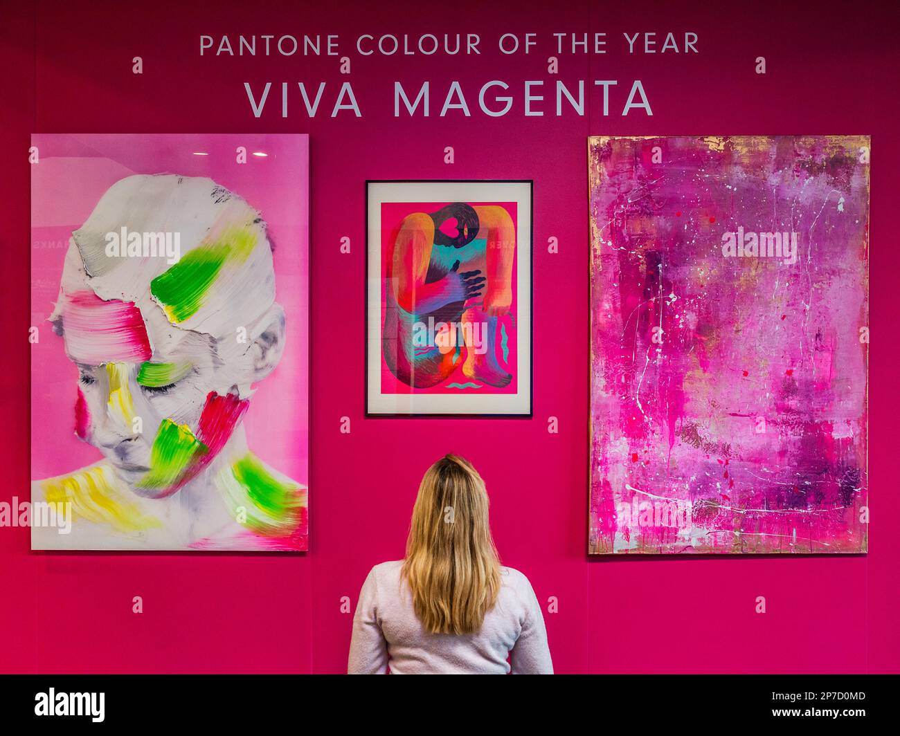 London, UK. 8th Mar, 2023. The Pantone colour of the year wall - Viva ...