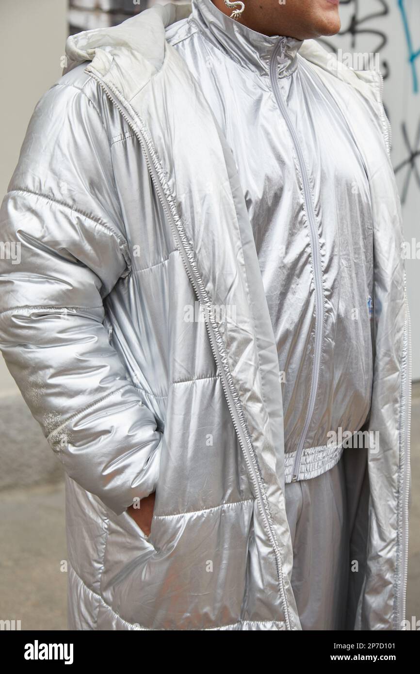 Silver metallic suit hi-res stock photography and images - Alamy