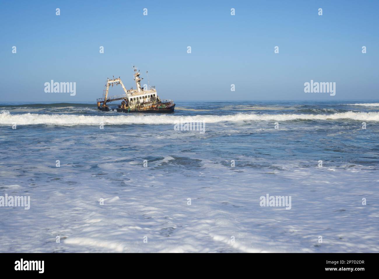 Shipwreck in water, beautiful scenery of the abandoned wreck, stranded ...