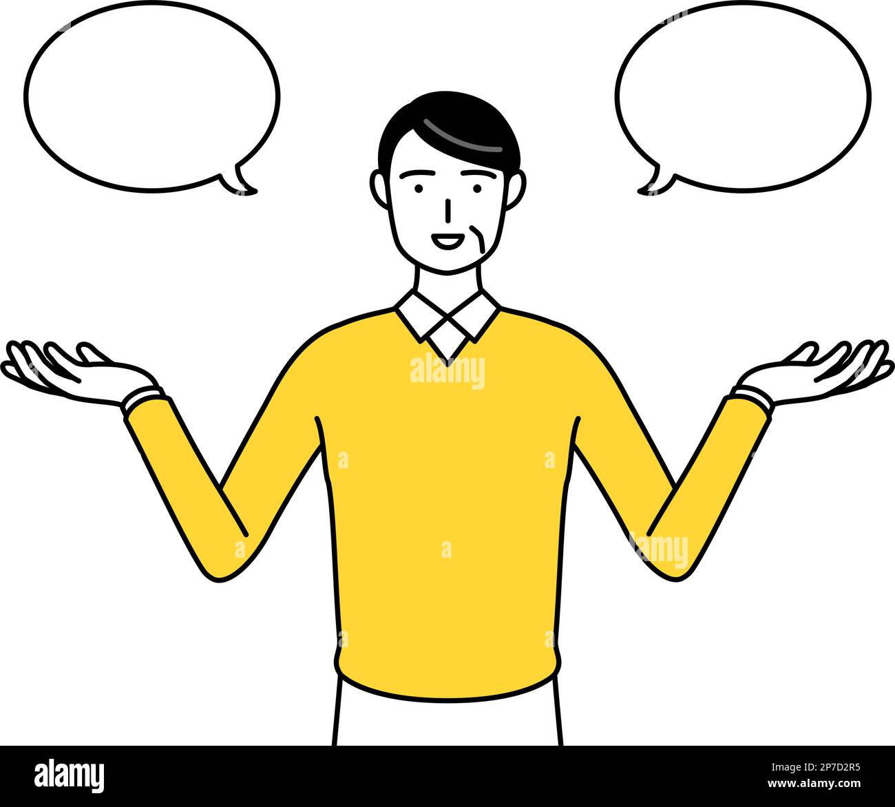 Retired seniors, middle-aged man, with wipeout and comparison, Vector ...