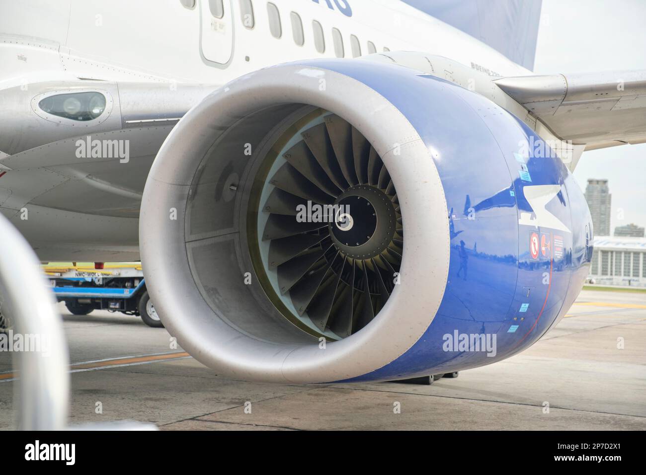 Buenos Aires, Argentina, November 18, 2022: turbine of a Boeing 737-700 ...