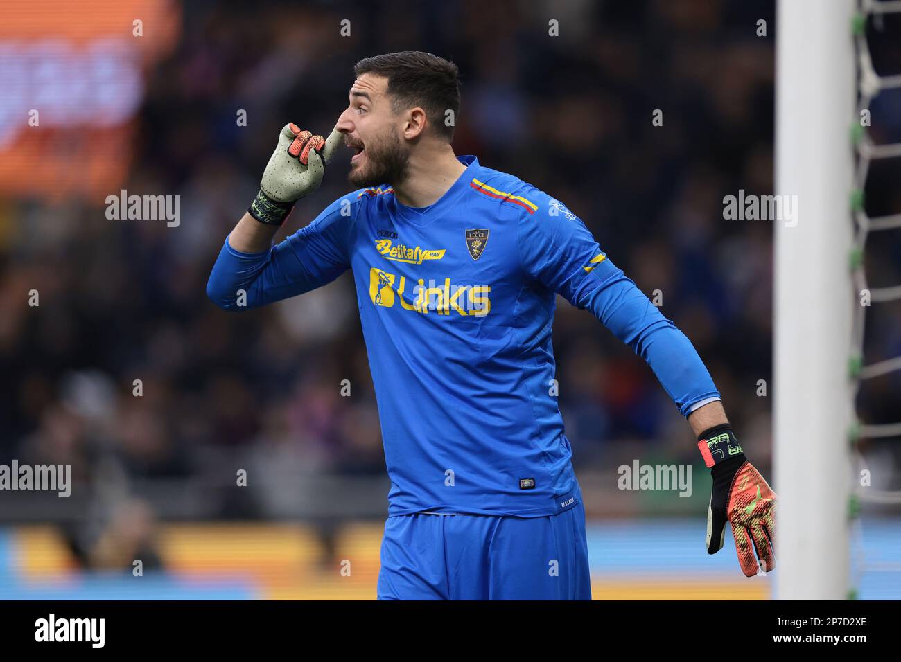 Milan, Italy, 5th March 2023. Wladimiro Falcone of US Lecce reacts ...