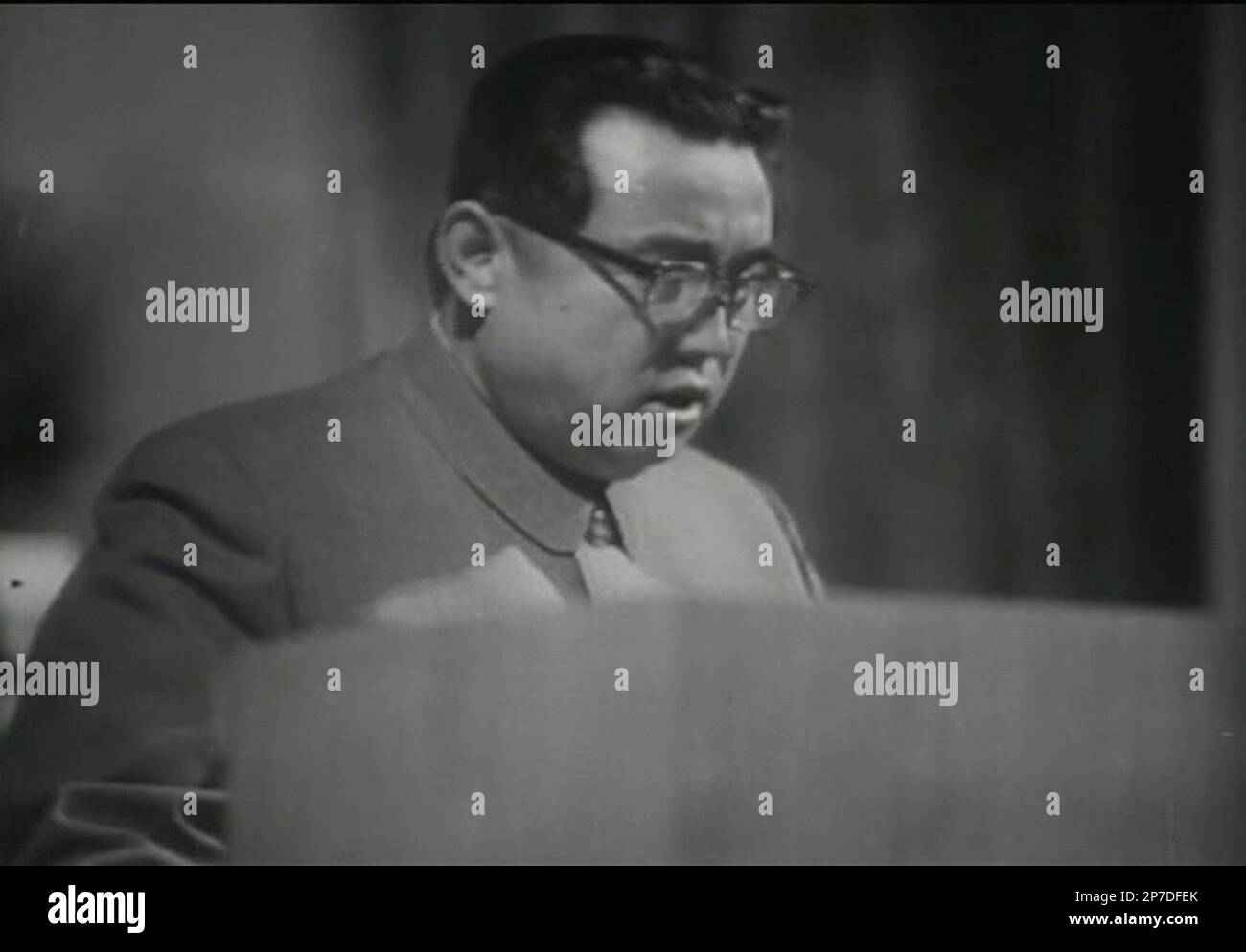 In this 1966 image made from file television footage, North Korea's Kim ...