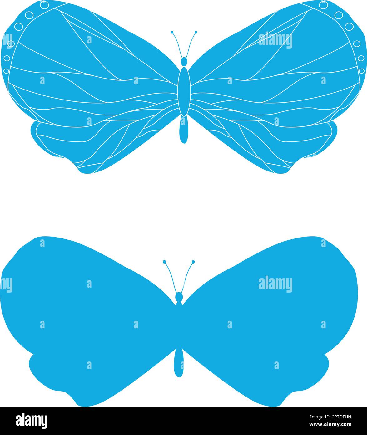 Set of decorative butterflies. Set of butterflies isolated without ...