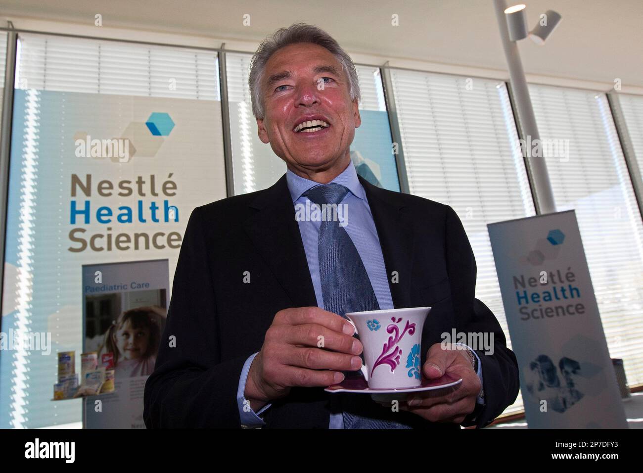 Peter Brabeck-Letmathe, Chairman of Nestle, smiles prior to the ...