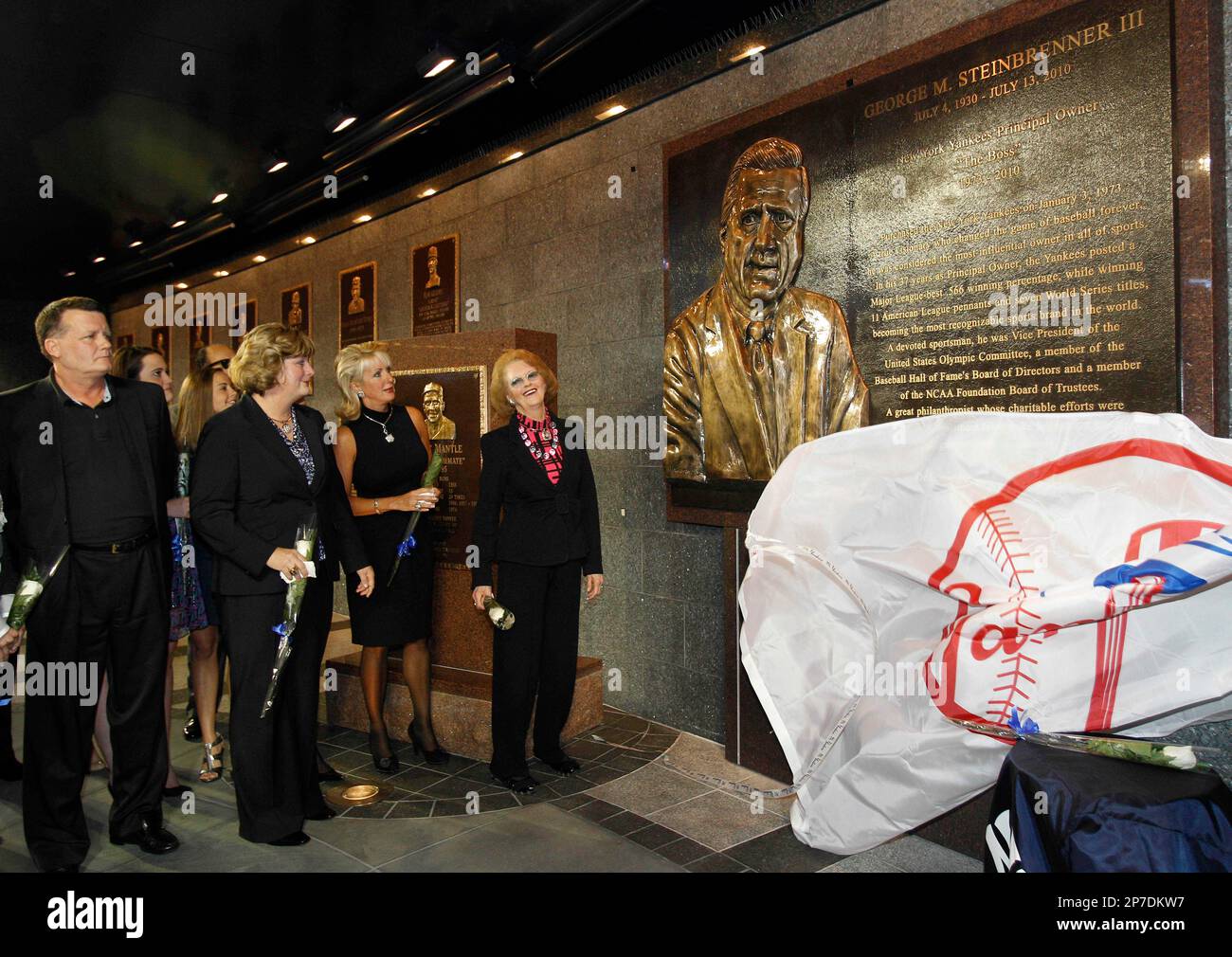 Members of the Steinbrenner family gather for a ceremony dedicating a ...