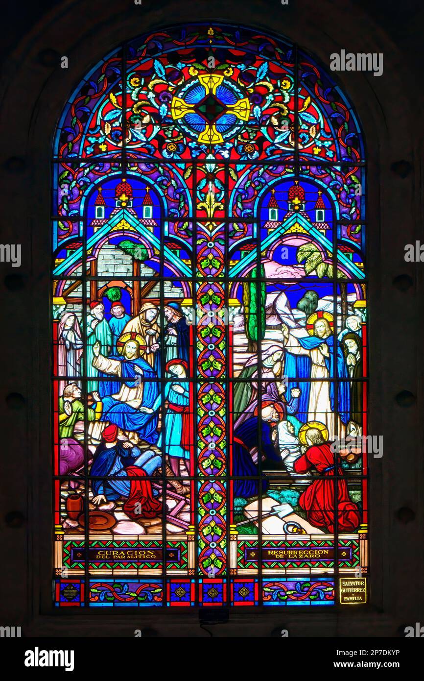 Miracle Virgin Church, Stained glass window, Miraflores, Lima, Peru ...