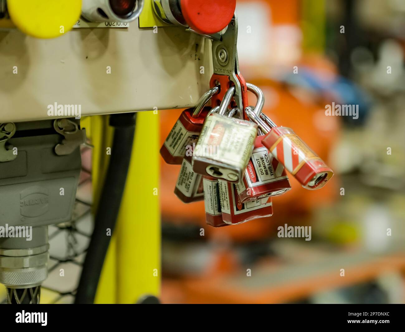 Security features in modern factories Stock Photo - Alamy