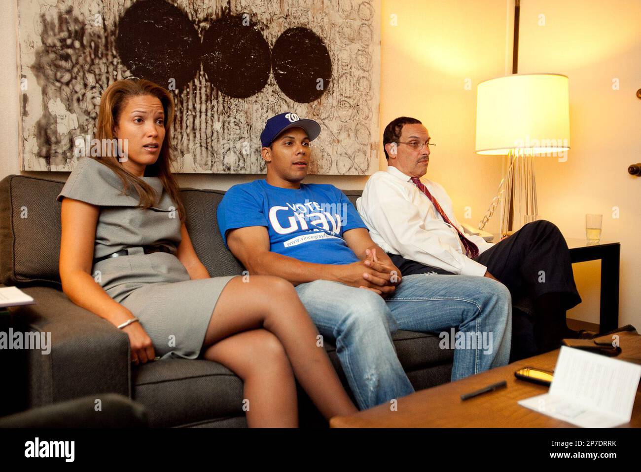 Democratic Mayoral Candidate Vincent Gray watches the television from a ...