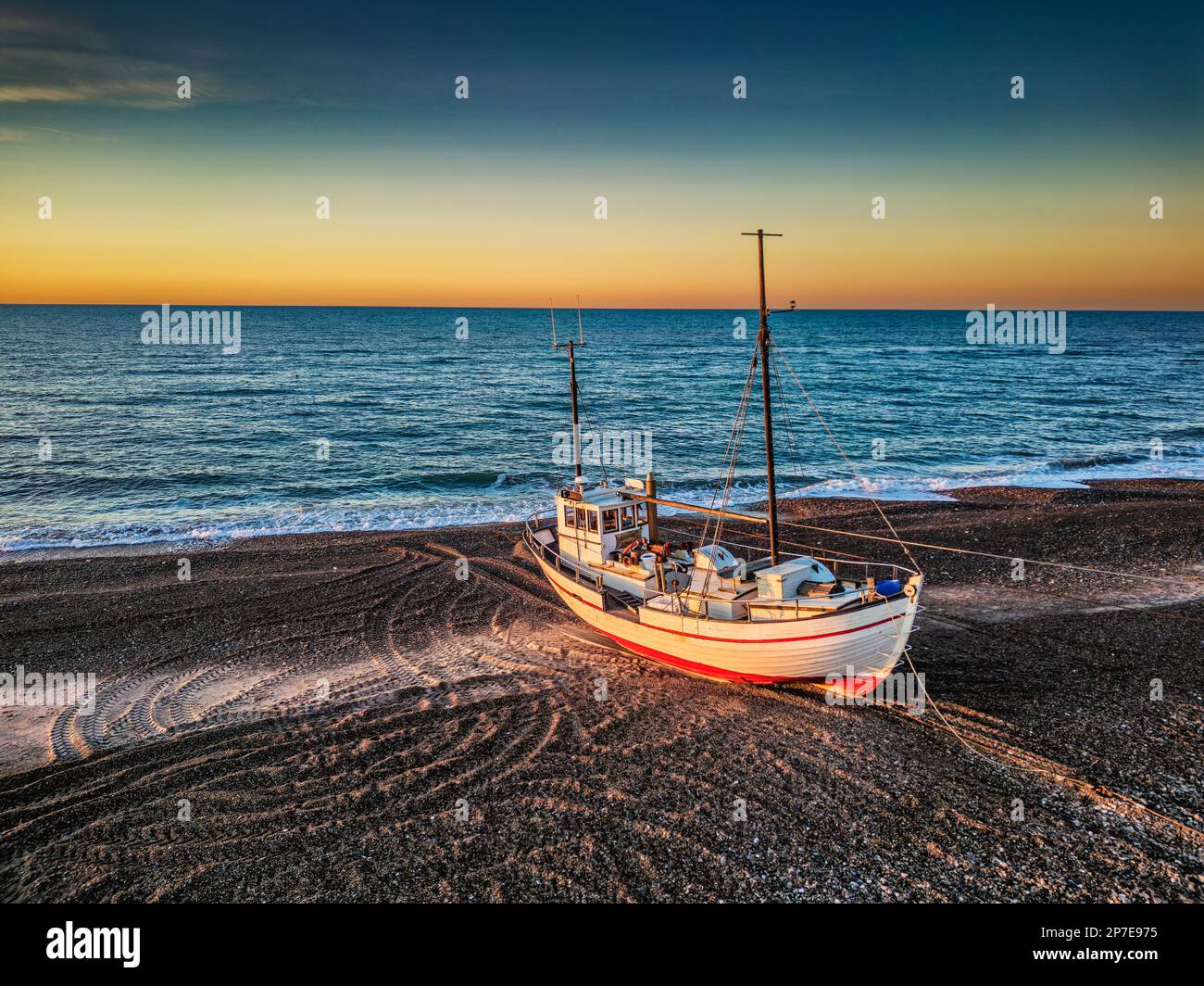 Fishing village Lild in rural Denmark cutters ships boats Stock Photo ...