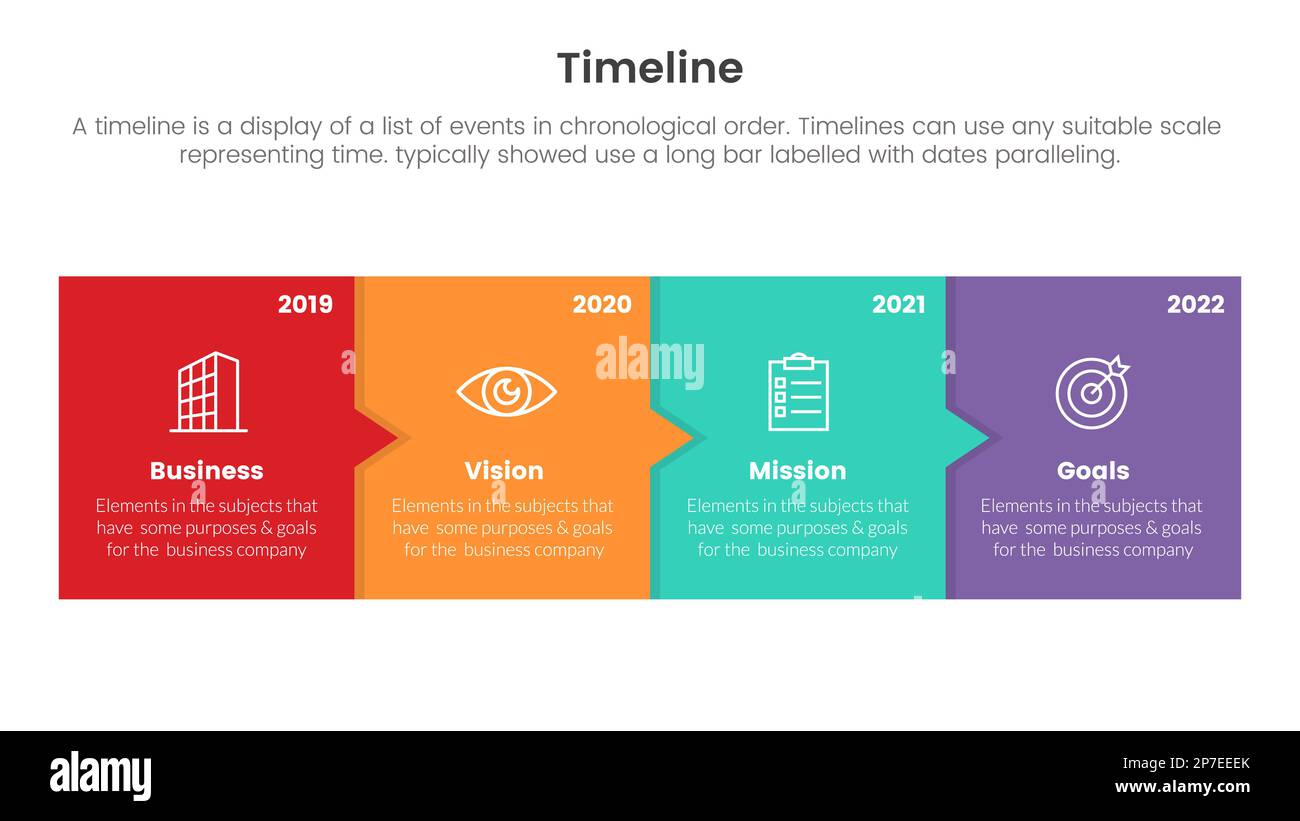 timeline set of point infographic with big box small arrow right ...