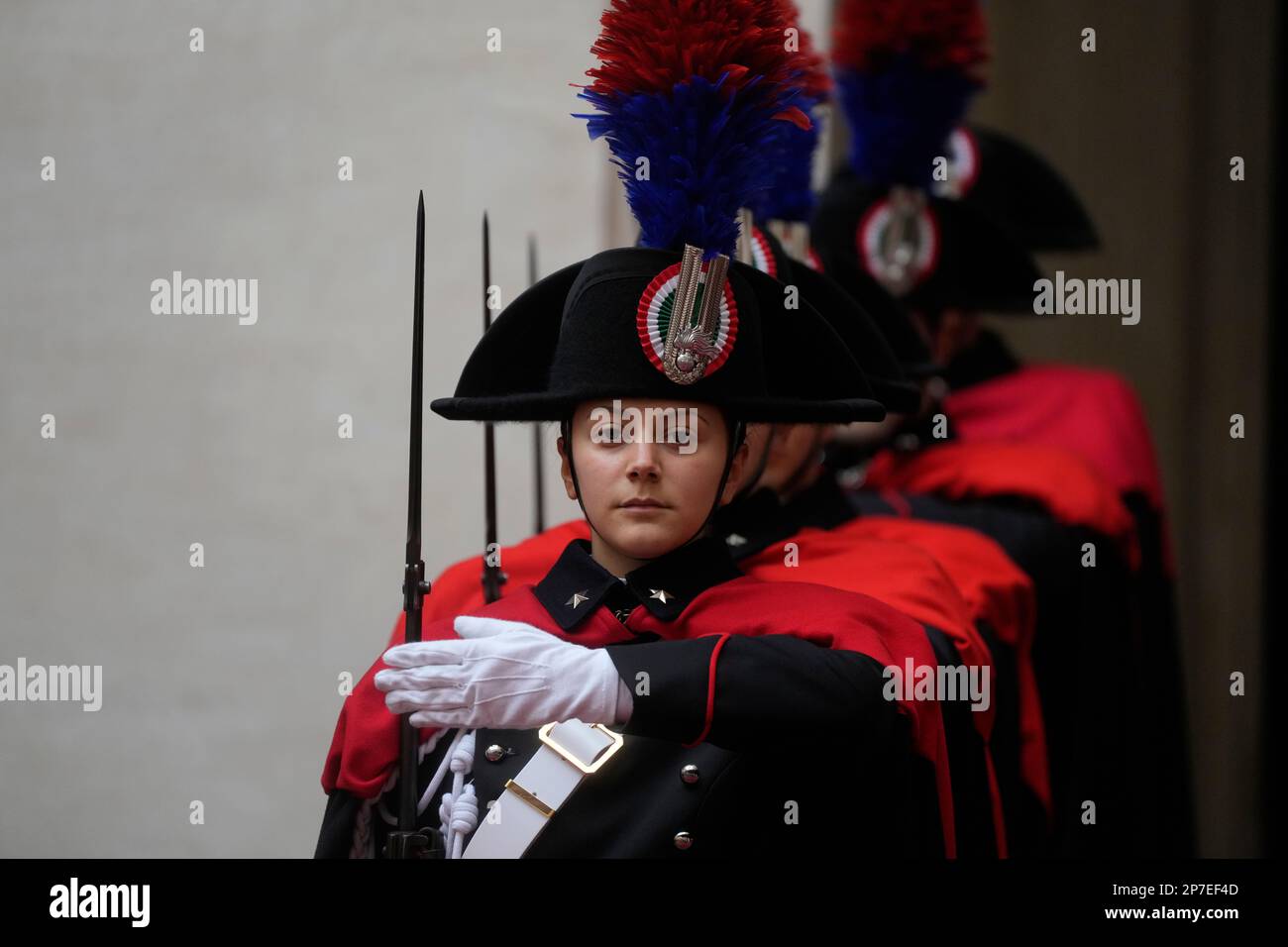 Carabinieri policewomen, part of the Chigi Palace governmen offices ...