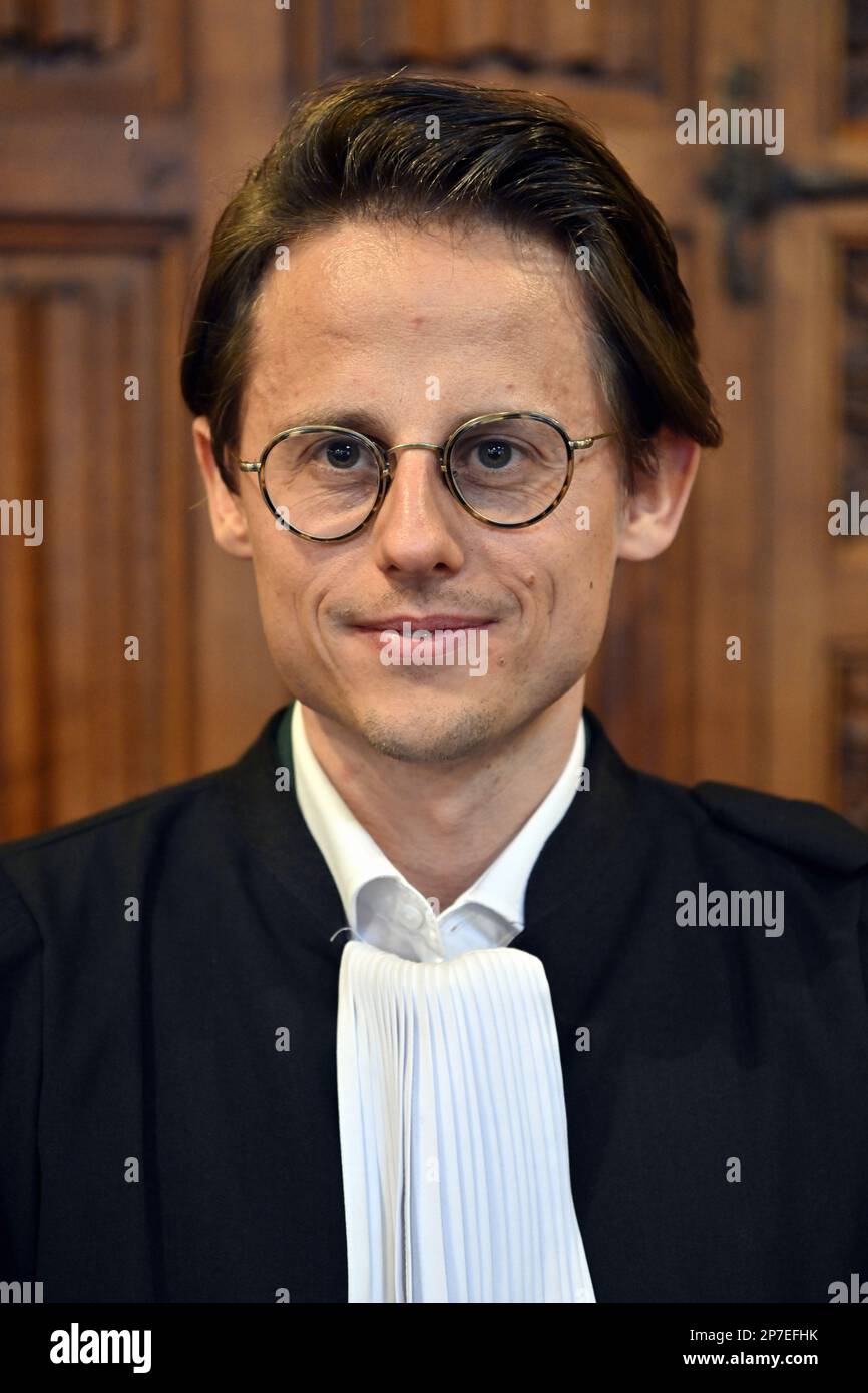 Lawyer Christophe Van der Beesen defending the accused pictured during ...