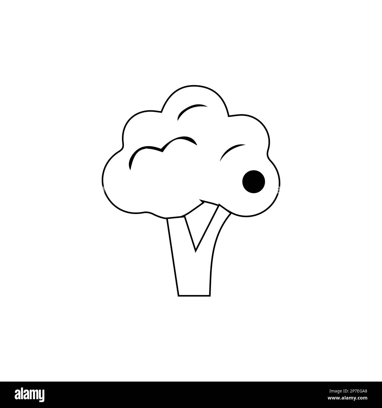 Broccoli icon vector, filled flat sign, solid pictogram isolated on white backround, logo ...